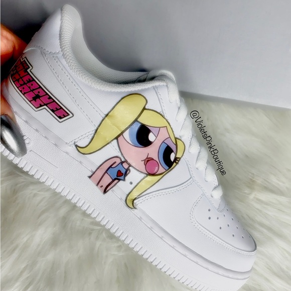 Nike | Shoes | Womens Custom Bubbles Powerpuff Girls Air Force One ...